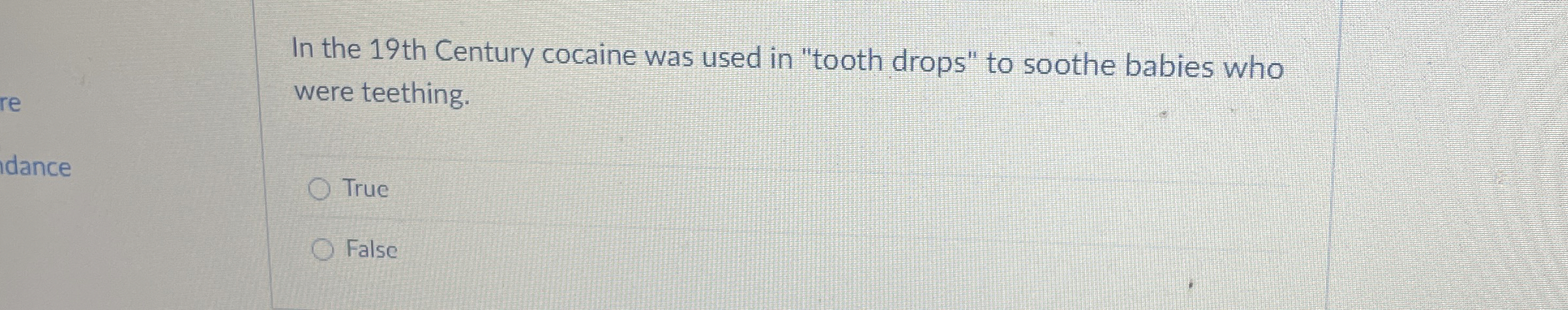 Solved In the 19th Century cocaine was used in "tooth drops" | Chegg.com