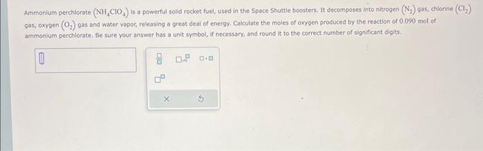 Solved Ammonium perchlorate (NH4ClO4) is a powerful solid | Chegg.com