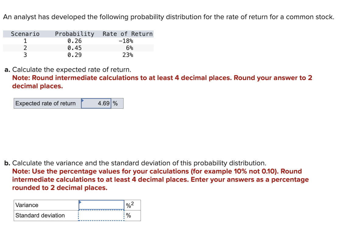 Solved An analyst has developed the following probability | Chegg.com