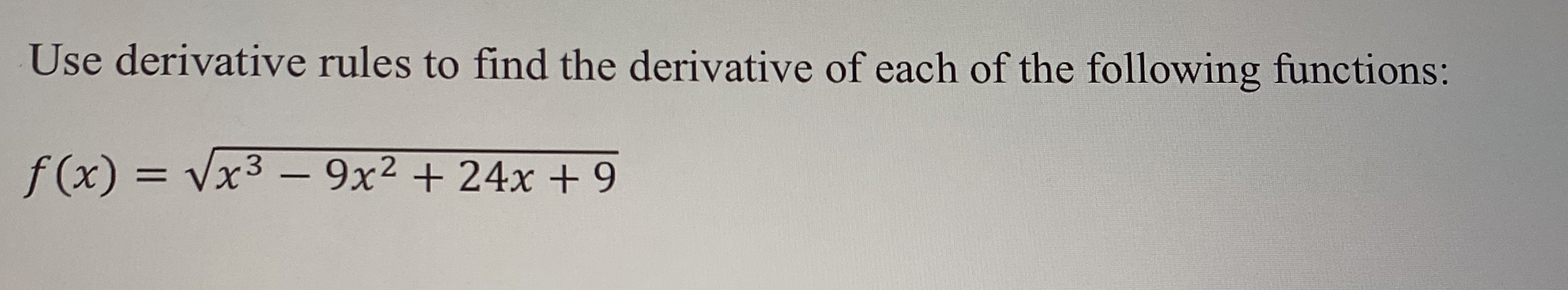 Solved Use derivative rules to find the derivative of each | Chegg.com