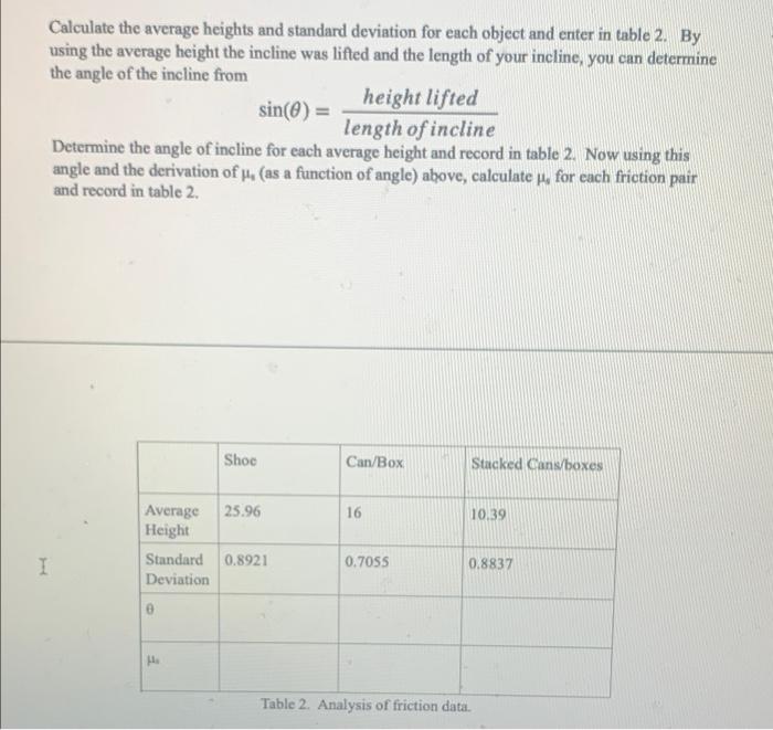 Solved Calculate the average heights and standard deviation | Chegg.com