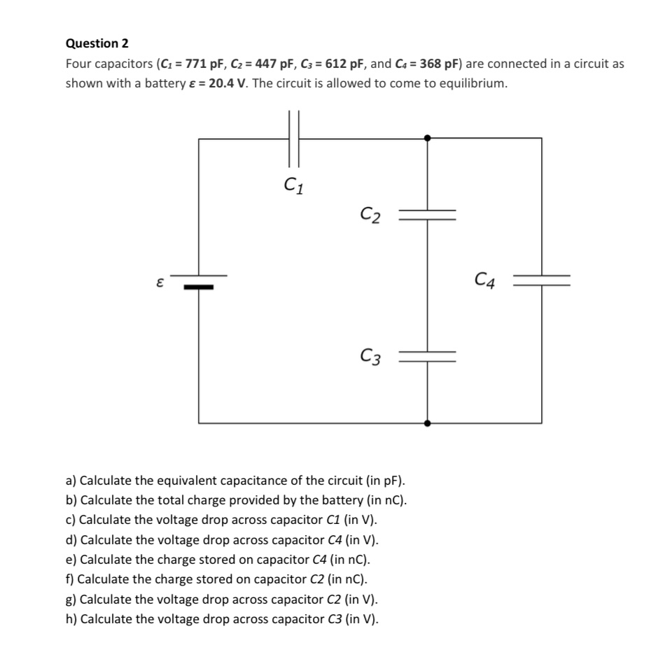 Solved Question 2Four capacitors | Chegg.com