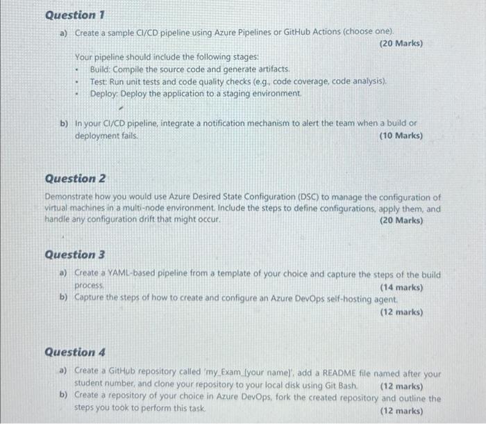Solved Question 1 a) Create a sample CI/CD pipeline using | Chegg.com