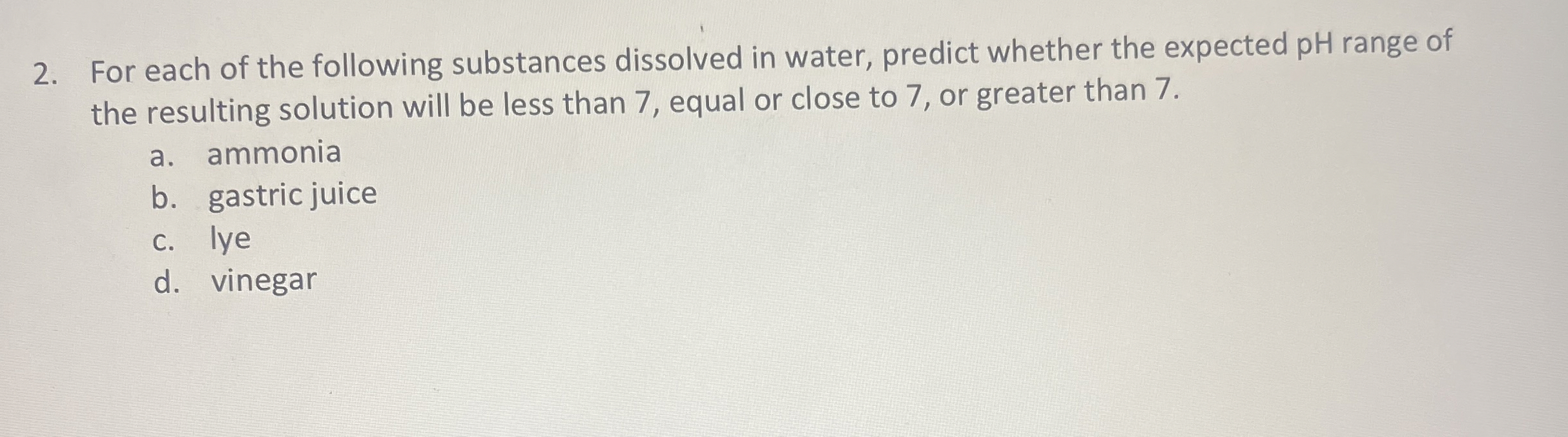 Solved For each of the following substances dissolved in | Chegg.com