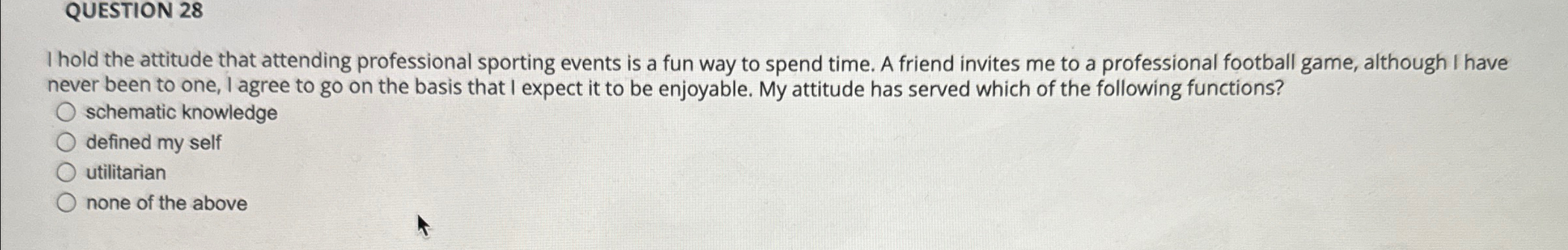 Solved QUESTION 28I hold the attitude that attending | Chegg.com