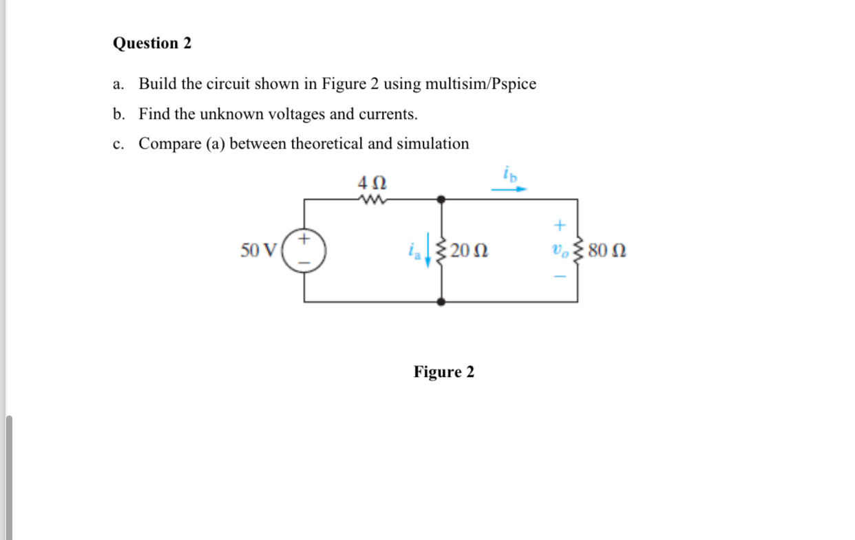 Solved Question 2a. ﻿Build the circuit shown in Figure 2 | Chegg.com