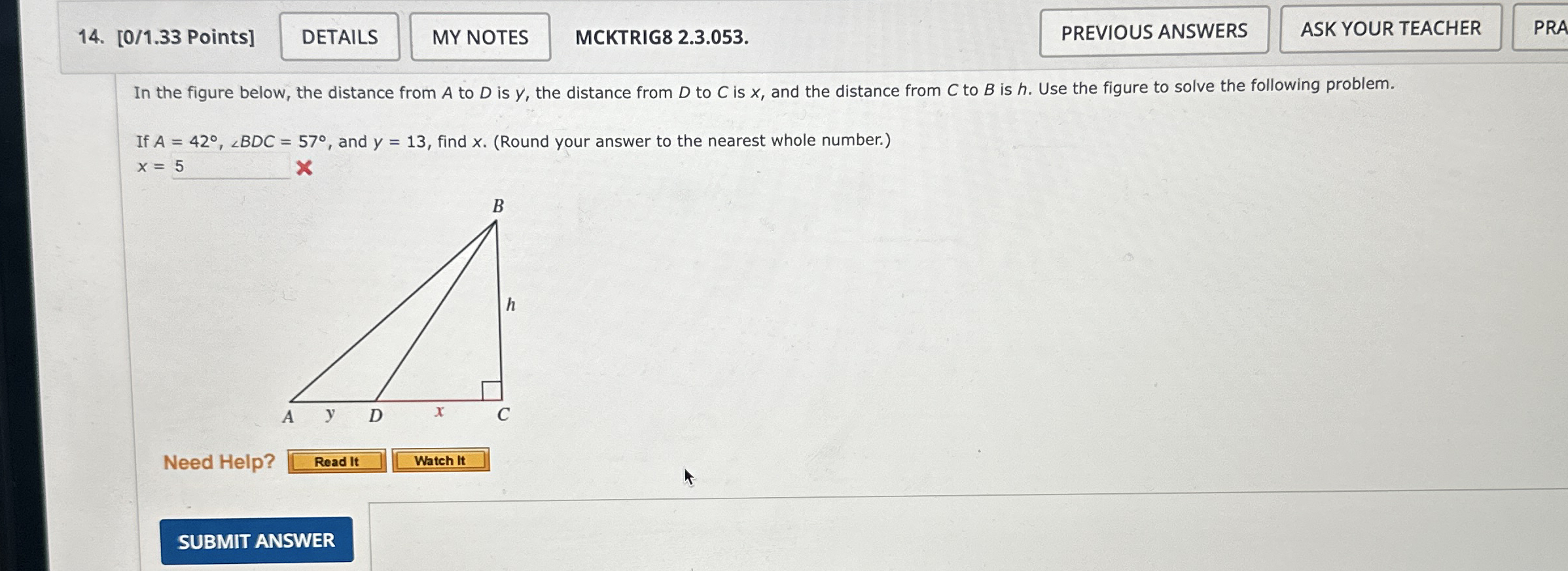 Solved [0/1.33 ﻿Points] ﻿MCKTRIG8 2.3.053.In the figure | Chegg.com