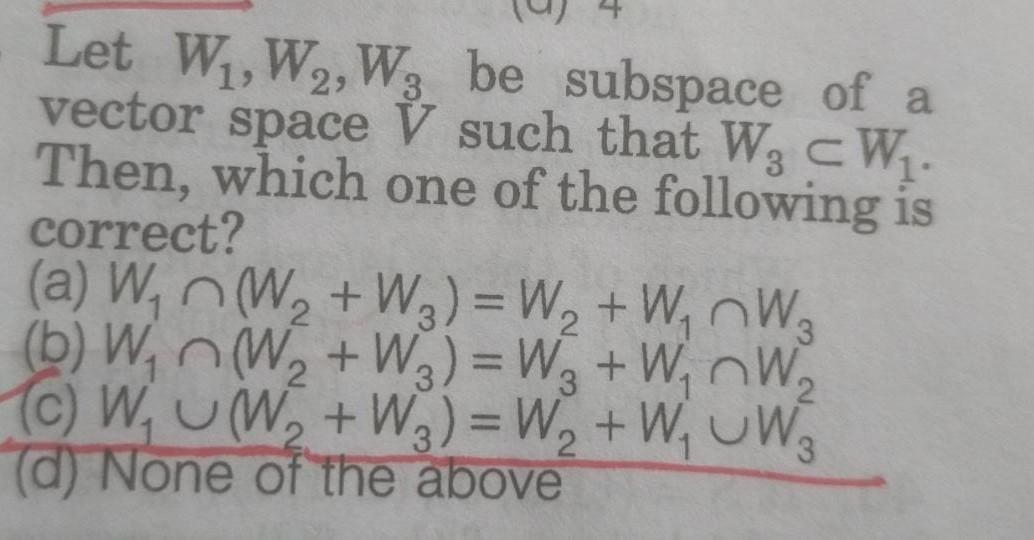Solved Let W1,W2,W3 be subspace of a vector space V such | Chegg.com
