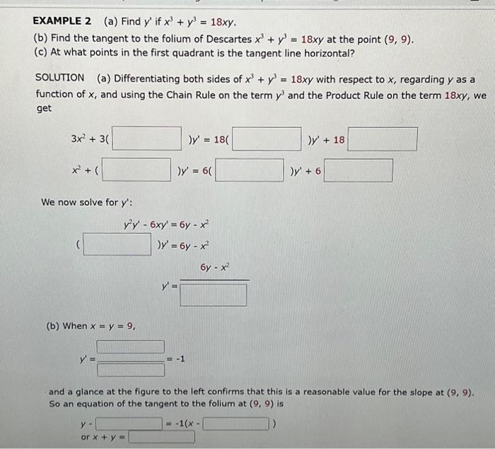 Solved Example 2 A Find Y′ If X3 Y3 18xy B Find The