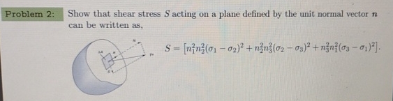 Solved Show that shear stress S ﻿acting on a plane defined | Chegg.com