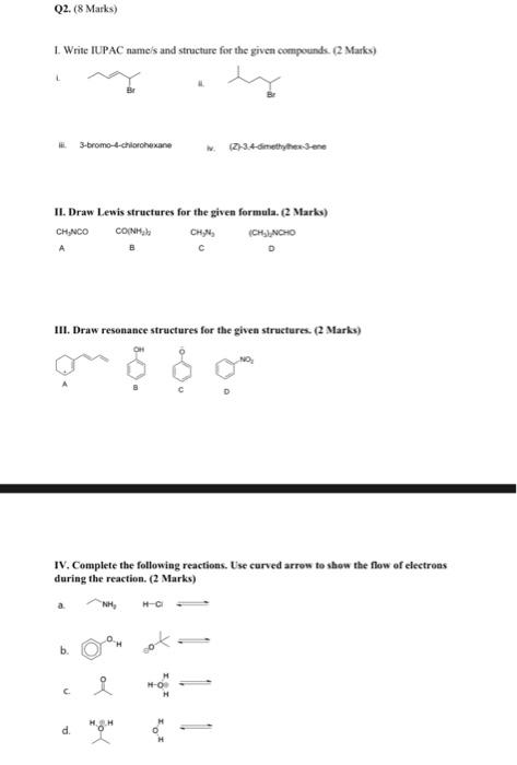 Solved 1. Write IUPAC name/s and structure for the given | Chegg.com