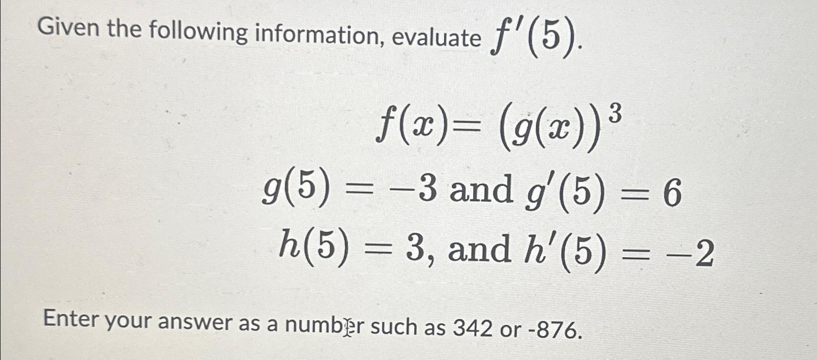 Solved Given the following information, evaluate | Chegg.com