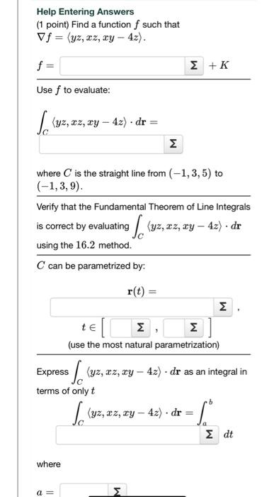 Solved Help Entering Answers (1 point) Find a function f | Chegg.com