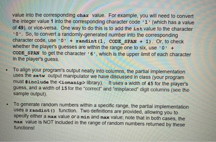 Solved CS231 Project #1: "Codebreaker" For your first | Chegg.com