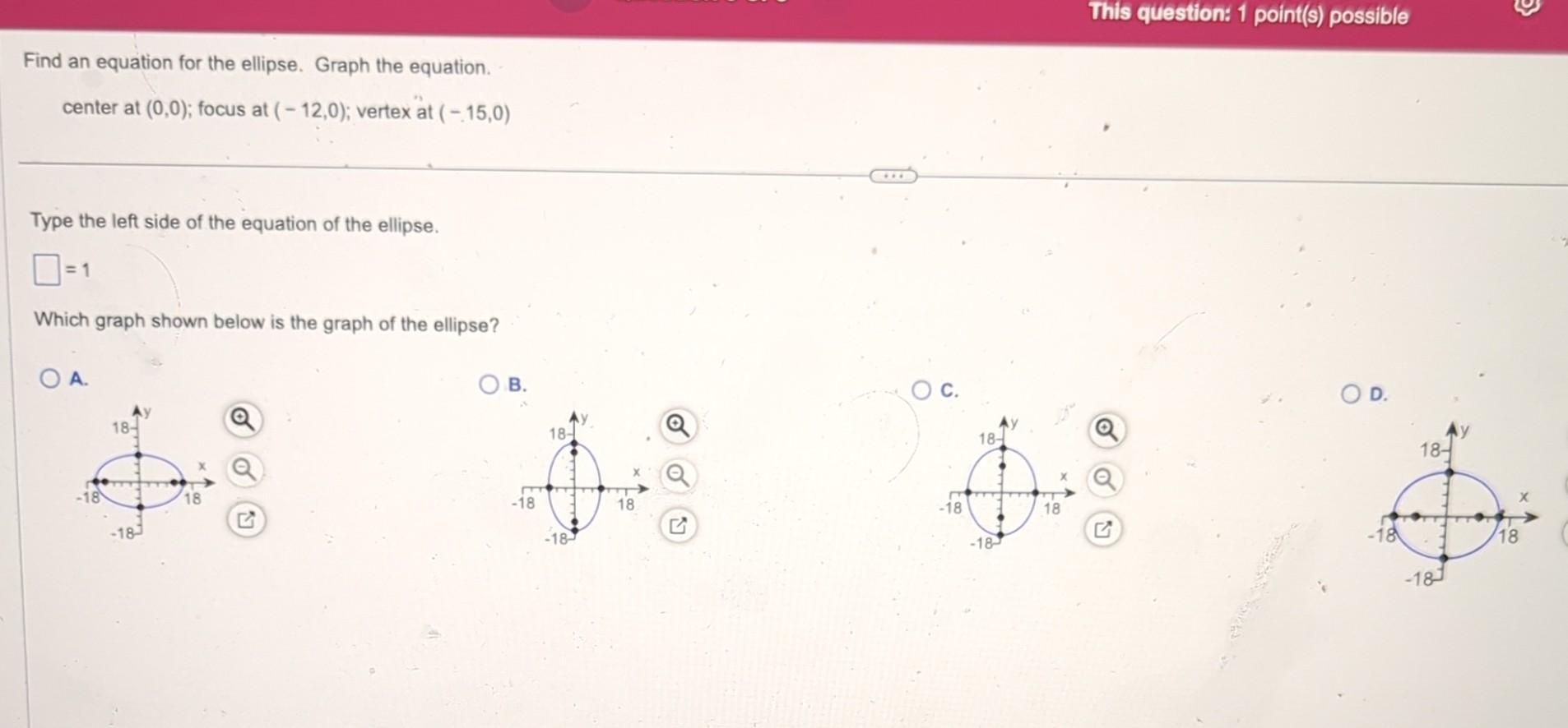 Solved Find an equation for the ellipse. Graph the equation. | Chegg.com