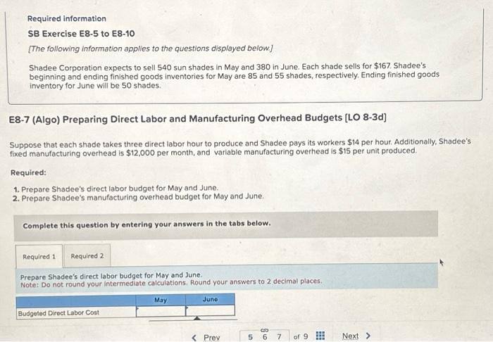 Solved Required information SB Exercise E8-5 to E8-10 [The | Chegg.com