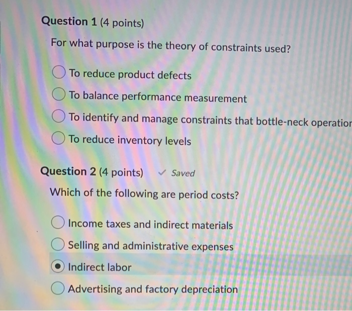 Solved Question 1 (4 points) For what purpose is the theory | Chegg.com