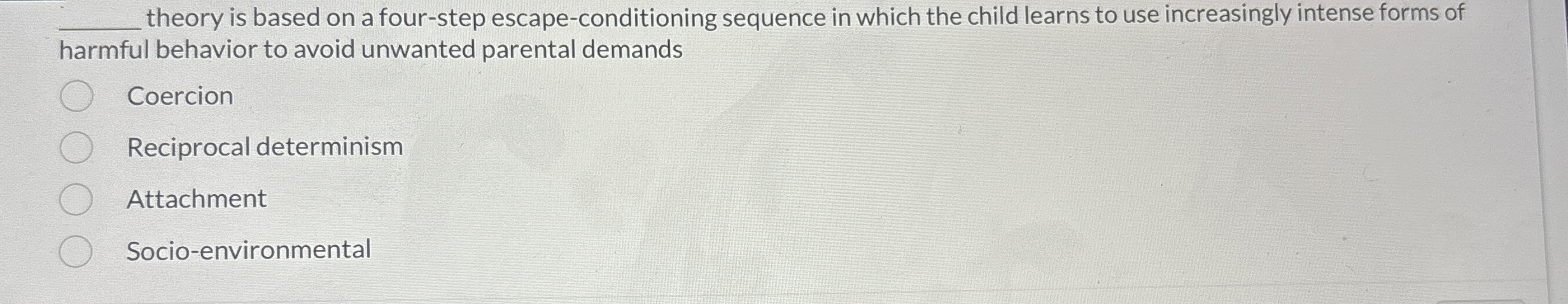 Solved ?__ theory is based on a four-step escape-conditionin | Chegg.com