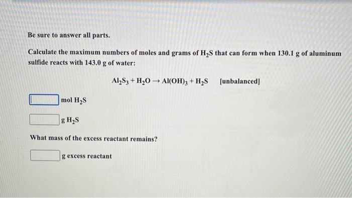 Solved Be sure to answer all parts. Calculate the maximum | Chegg.com