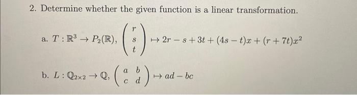 Solved Determine whether the given function is a linear | Chegg.com