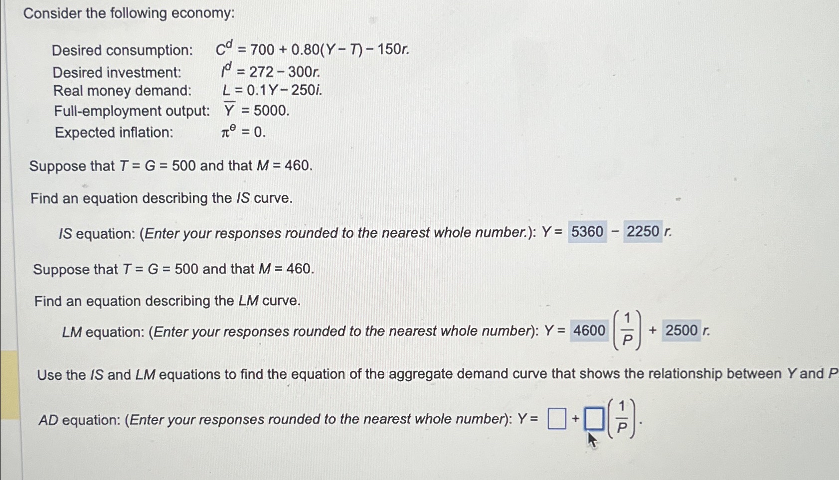Solved Consider the following economy:Desired | Chegg.com