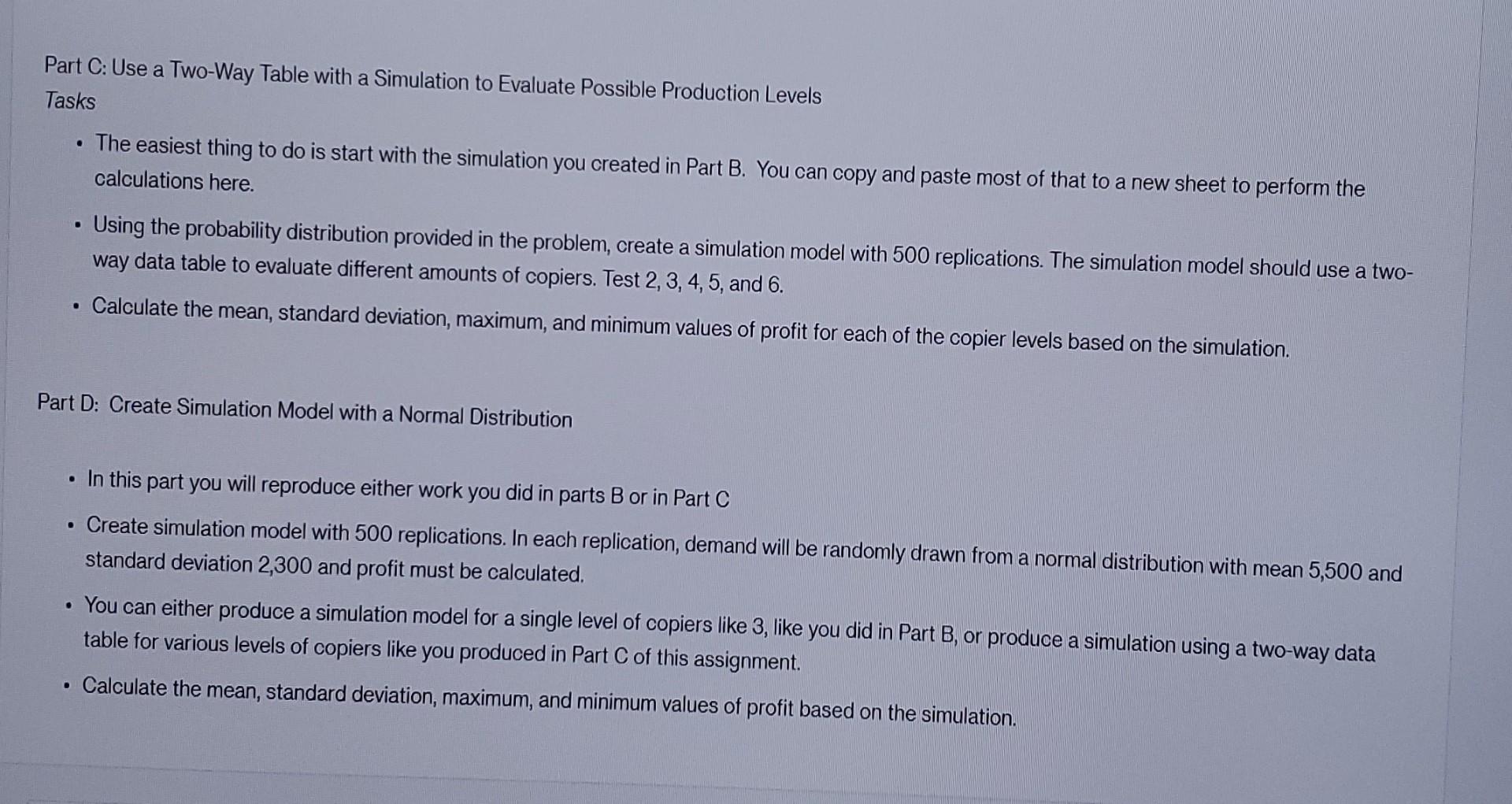 Solved You should submit an Excel file with the full | Chegg.com