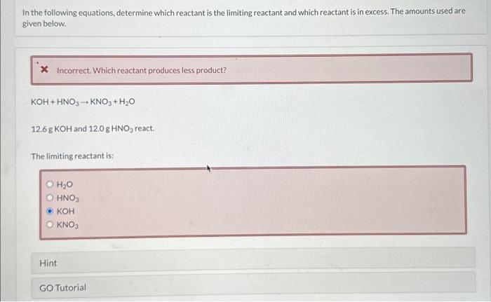 Solved In the following equations, determine which reactant | Chegg.com