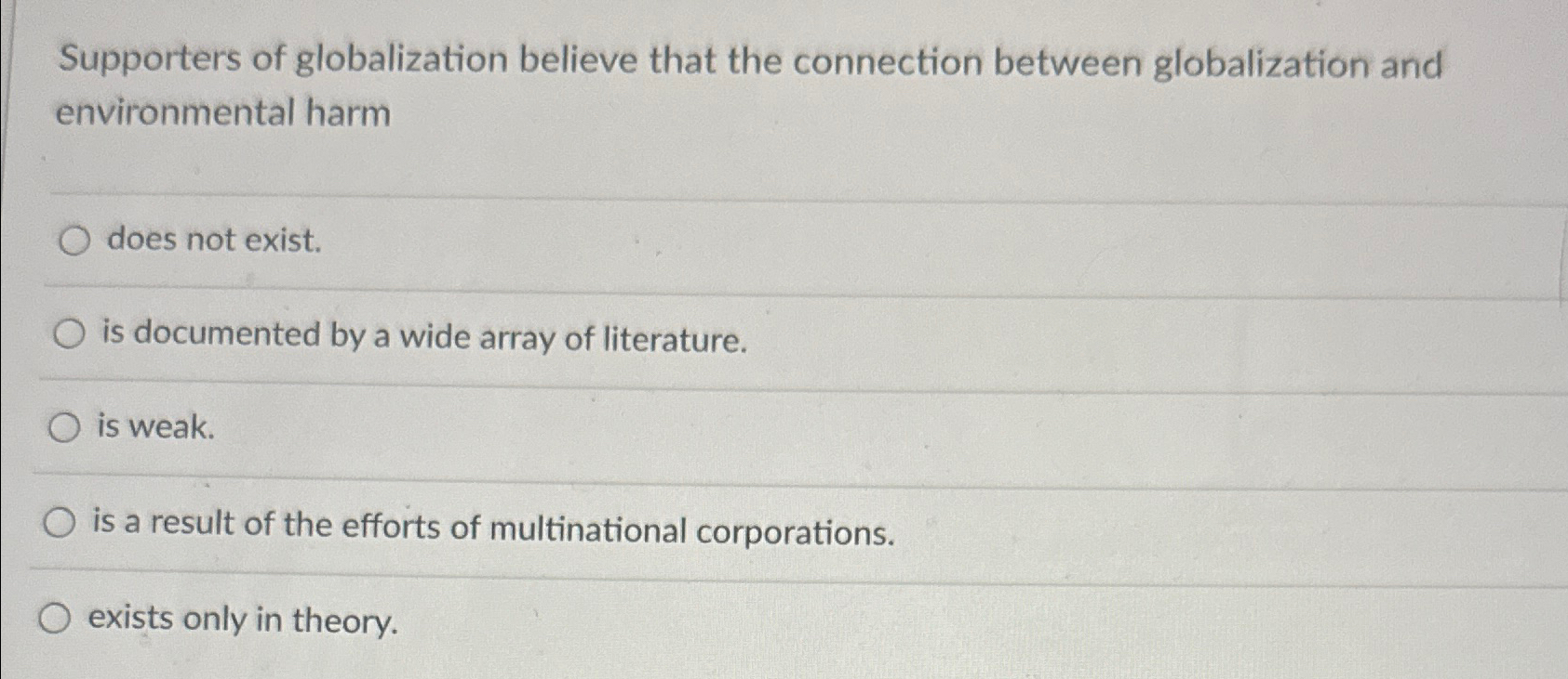 Solved Supporters of globalization believe that the | Chegg.com