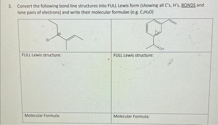 Solved Convert the following bond line structures into FULL | Chegg.com