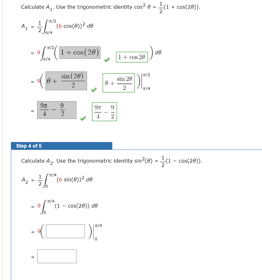 Solved Calculate Calculate A1. ﻿Use the trigonometric | Chegg.com