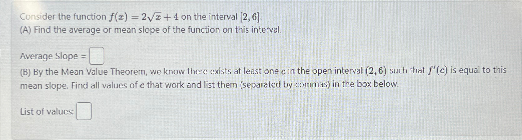 Solved Consider the function f(x)=2x2+4 ﻿on the interval | Chegg.com