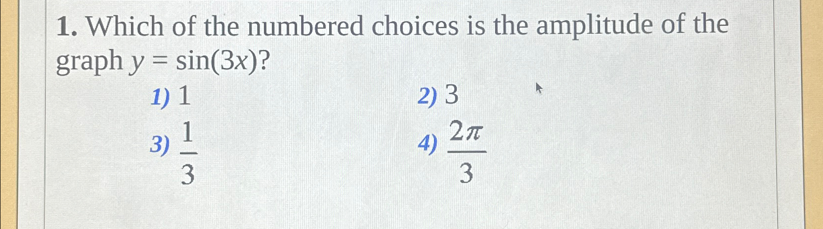 Solved Which of the numbered choices is the amplitude of the | Chegg.com