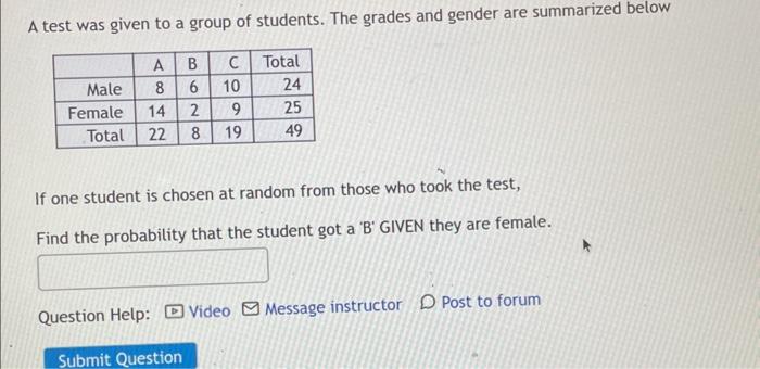 Solved Giving a test to a group of students, the grades and | Chegg.com