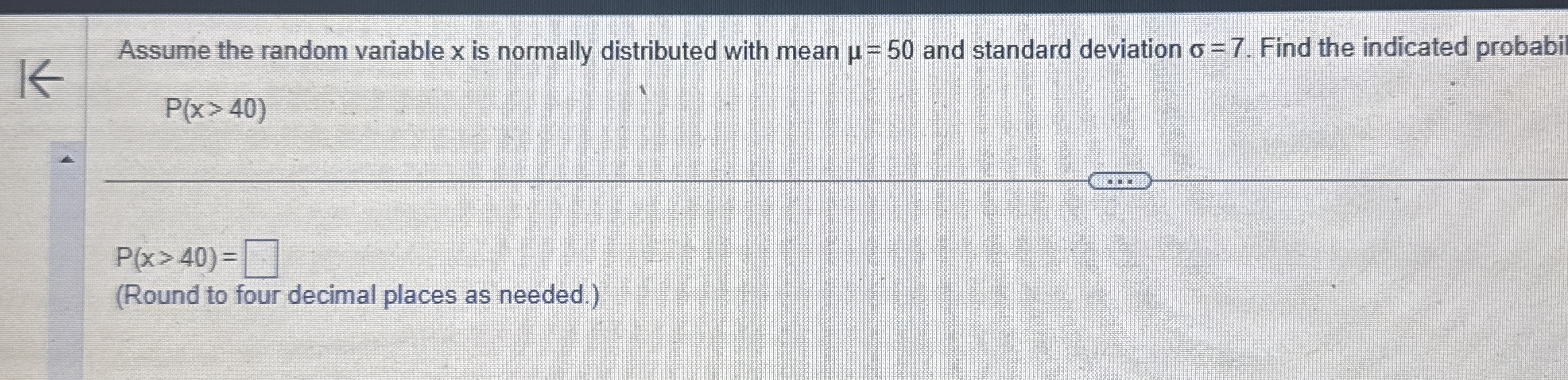 Solved Assume the random variable x ﻿is normally distributed | Chegg.com