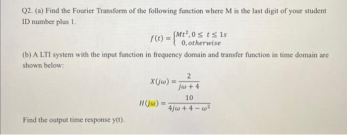 Solved Q2. (a) Find the Fourier Transform of the following | Chegg.com
