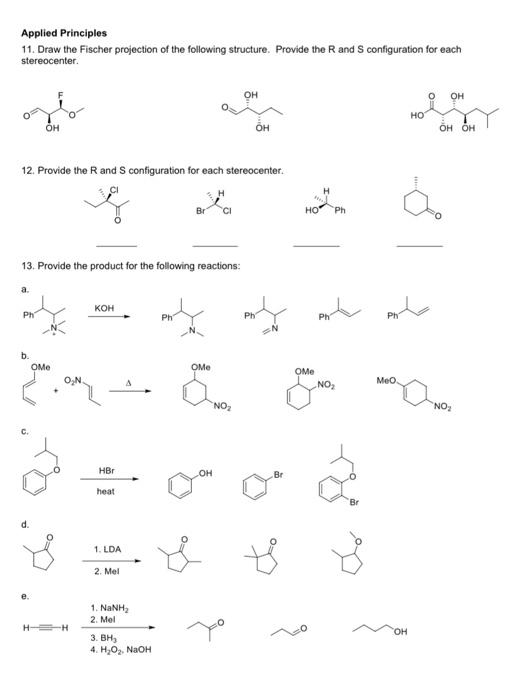 Solved Applied Principles 11. Draw the Fischer projection of | Chegg.com