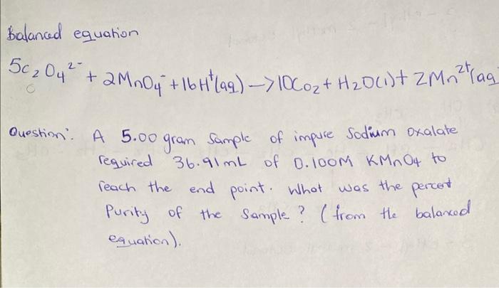 Solved Balanced equation | Chegg.com
