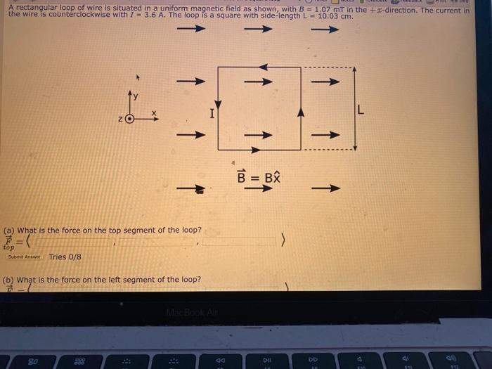 Solved A rectangular loop of wire is situated in a uniform | Chegg.com