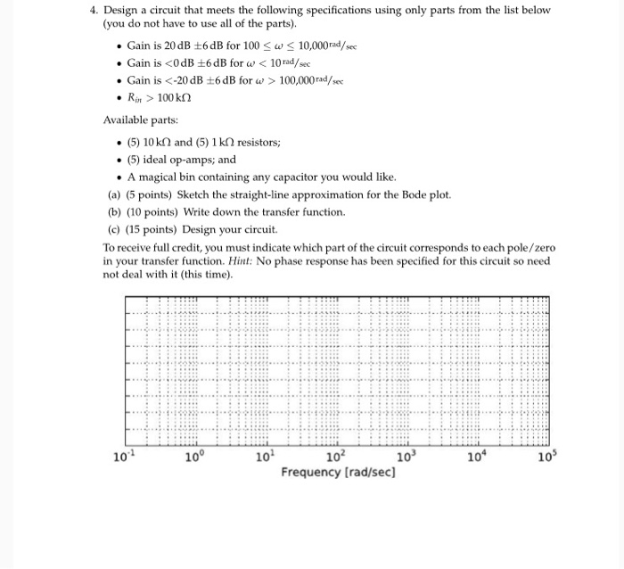 Solved 4. Design a circuit that meets the following | Chegg.com