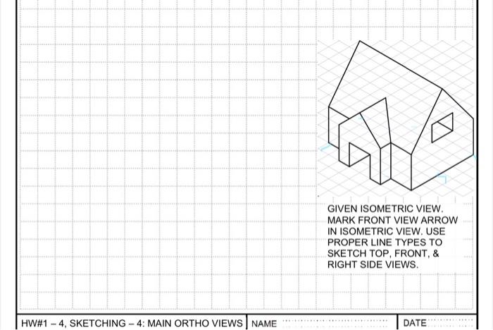 Solved GIVEN ISOMETRIC VIEW. MARK FRONT VIEW ARROW IN | Chegg.com