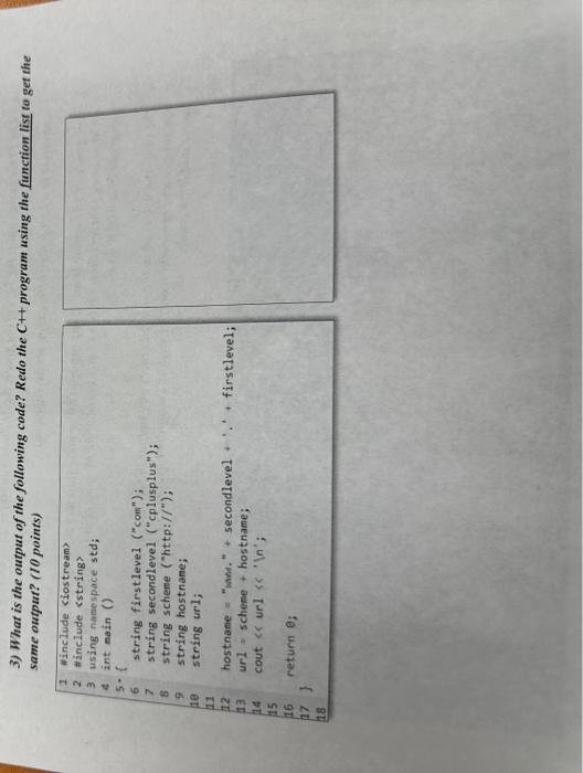 3) What is the output of the following code? Redo the | Chegg.com