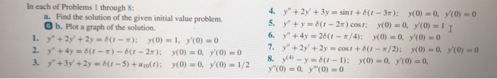 Solved In each of Problems 1 through 8: a. Find the solution | Chegg.com