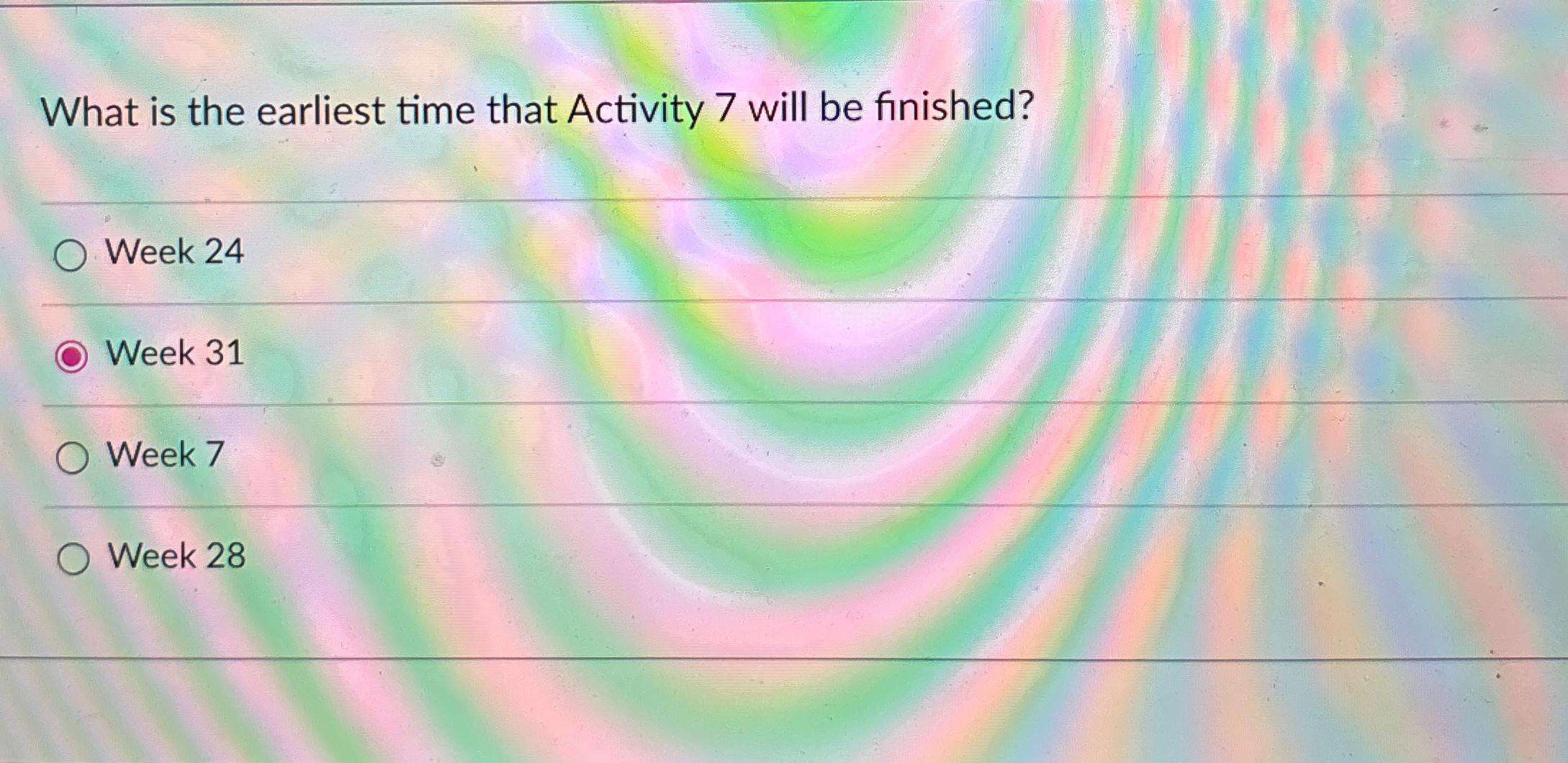 Solved What is the earliest time that Activity 7 ﻿will be | Chegg.com