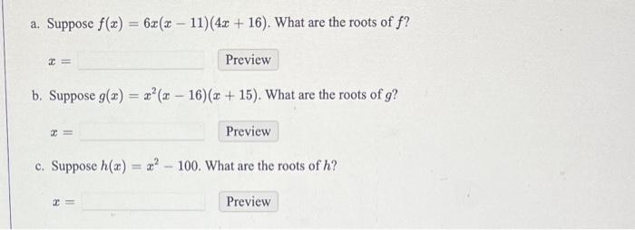 Solved Suppose f(x)=6x(x−11)(4x+16). What are the r x= | Chegg.com Solved Suppose f(x)=6x(x−11)(4x+16). What are the r x= | Chegg.com