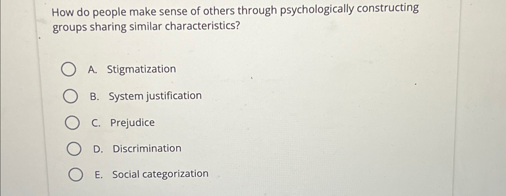 Solved How do people make sense of others through | Chegg.com