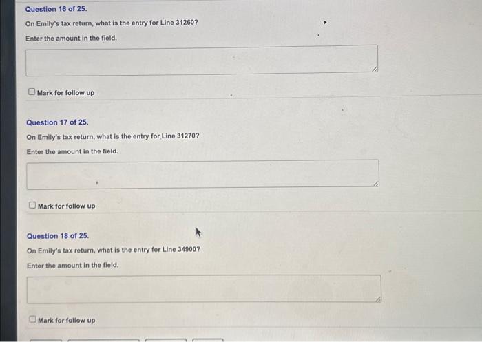 On Emily's tax return, what is the entry for Line | Chegg.com