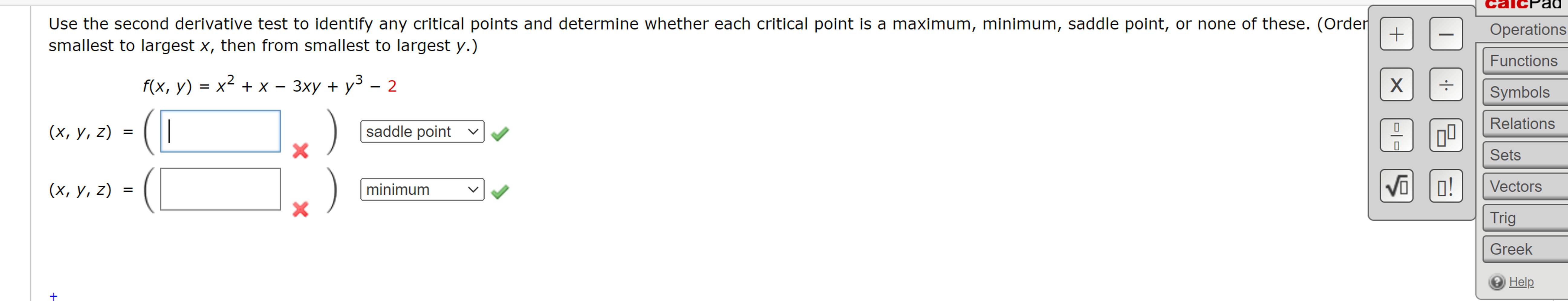Solved smallest to largest x, ﻿then from smallest to largest | Chegg.com