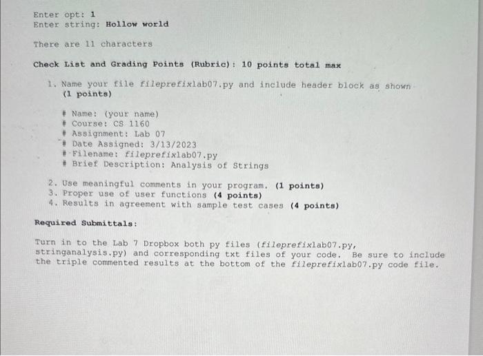 Solved Problem Description: Write a menu driven program | Chegg.com