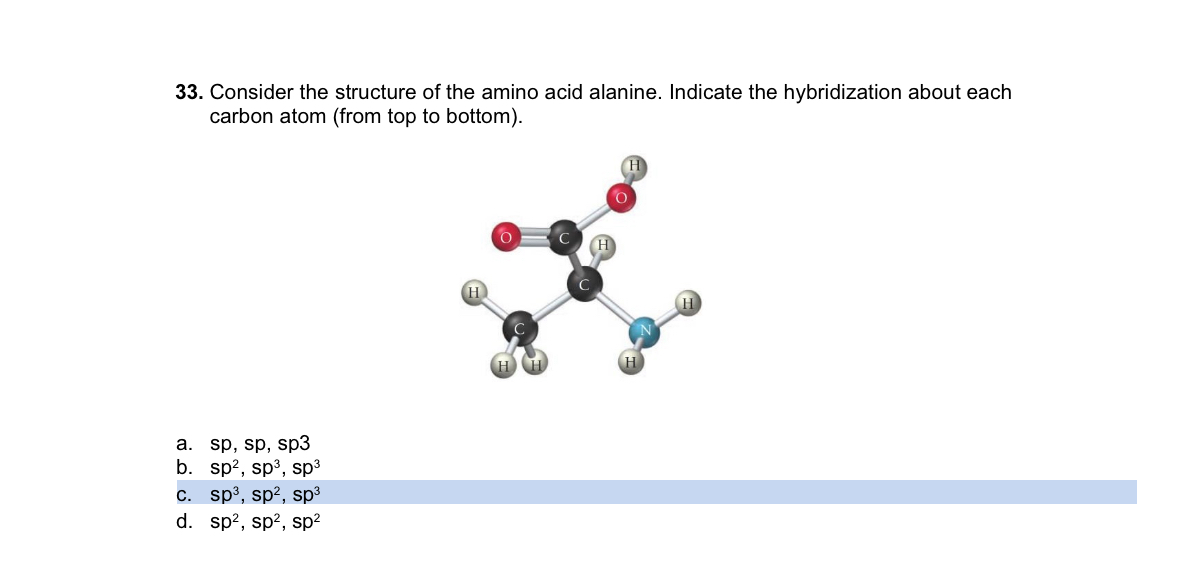 Solved Consider the structure of the amino acid alanine. | Chegg.com