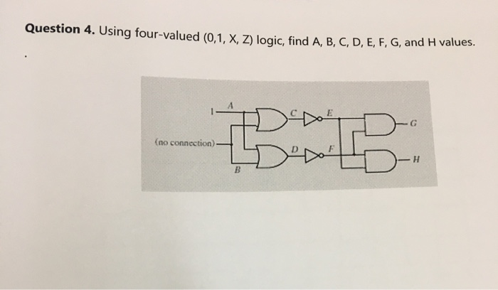 Solved Question 4. Using four-valued (0,1, X, Z) logic, find | Chegg.com